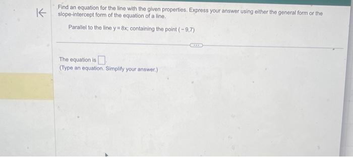 Solved Find an equation for the line with the given | Chegg.com