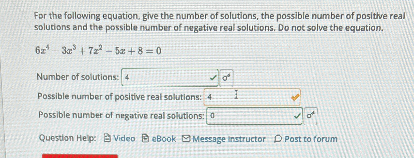 Solved For the following equation, give the number of | Chegg.com