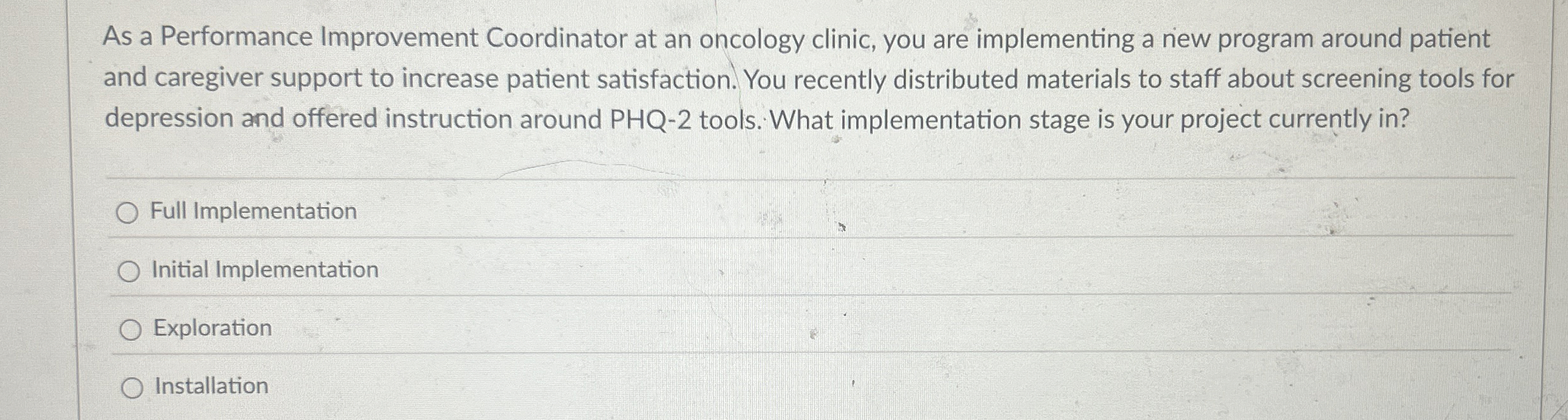 Solved As a Performance Improvement Coordinator at an | Chegg.com