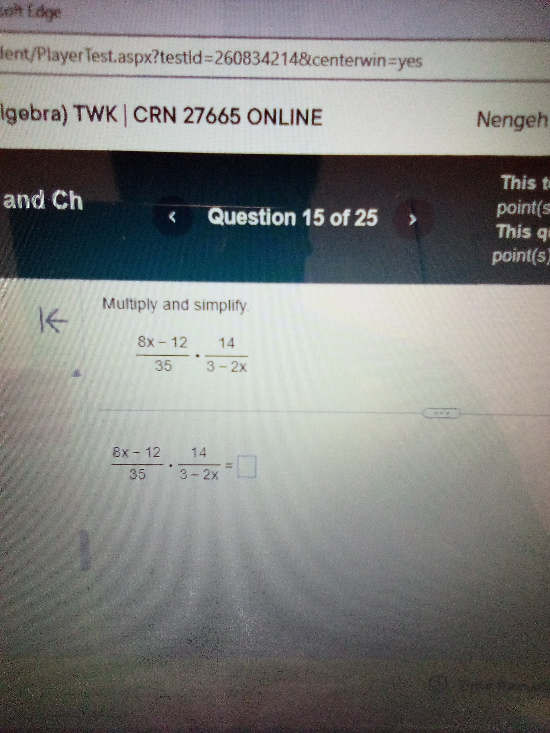 Solved Multiply and simplify.8x-1235*143-2x8x-1235*143-2x= | Chegg.com