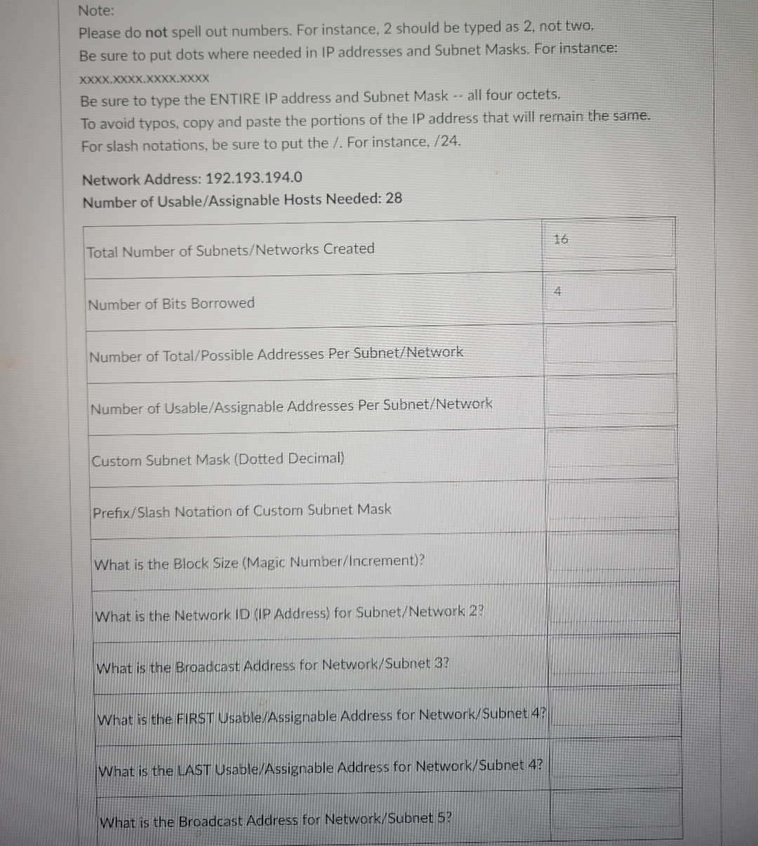Solved Note:Please do not spell out numbers. For instance, 2 | Chegg.com