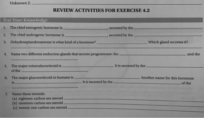 Solved Unknown 2: REVIEW ACTIVITIES FOR EXERCISE 4.2 Test | Chegg.com