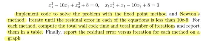 Solved numerical analysis: nonlinear systems using fixed | Chegg.com