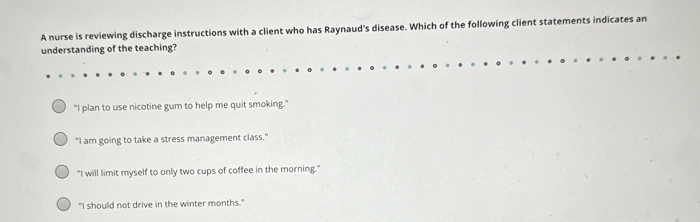 Solved A nurse is reviewing discharge instructions with a | Chegg.com