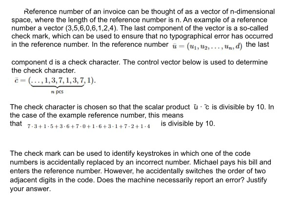 Solved Reference number of an invoice can be thought of as a | Chegg.com
