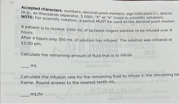 Solved Accepted characters: numbers, decimal point markers, | Chegg.com