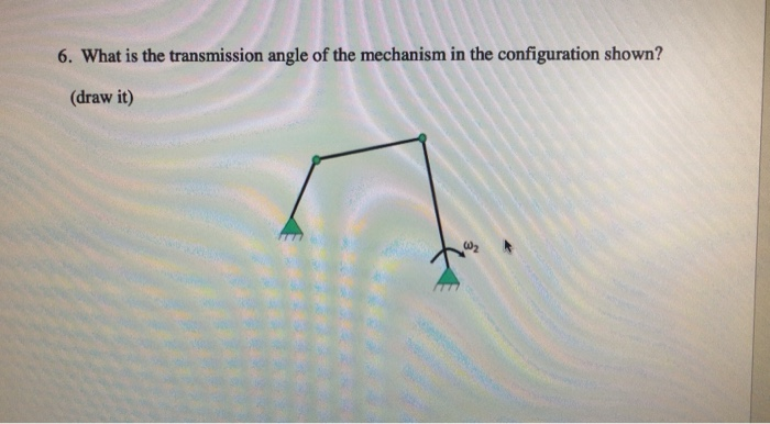 Solved 6. What is the transmission angle of the mechanism in | Chegg.com