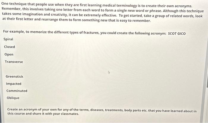 Solved One technique that people use when they are first | Chegg.com