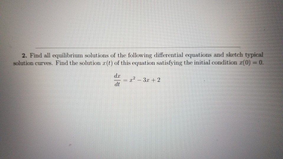 Solved 2. Find all equilibrium solutions of the following | Chegg.com