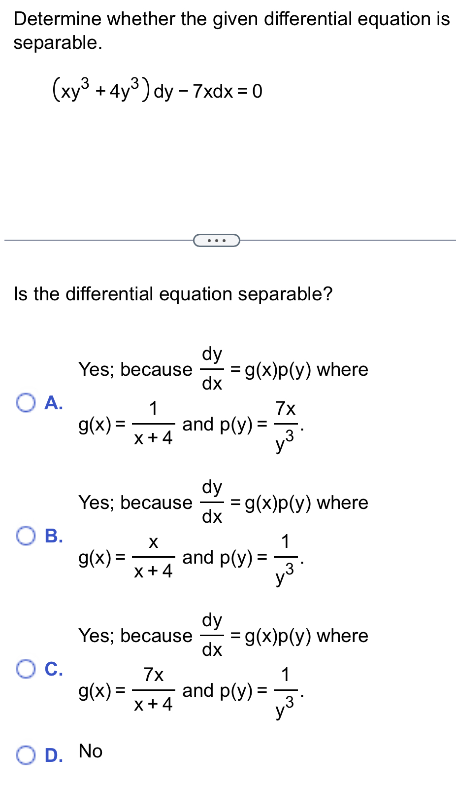 Solved Determine Whether The Given Differential Equation Is