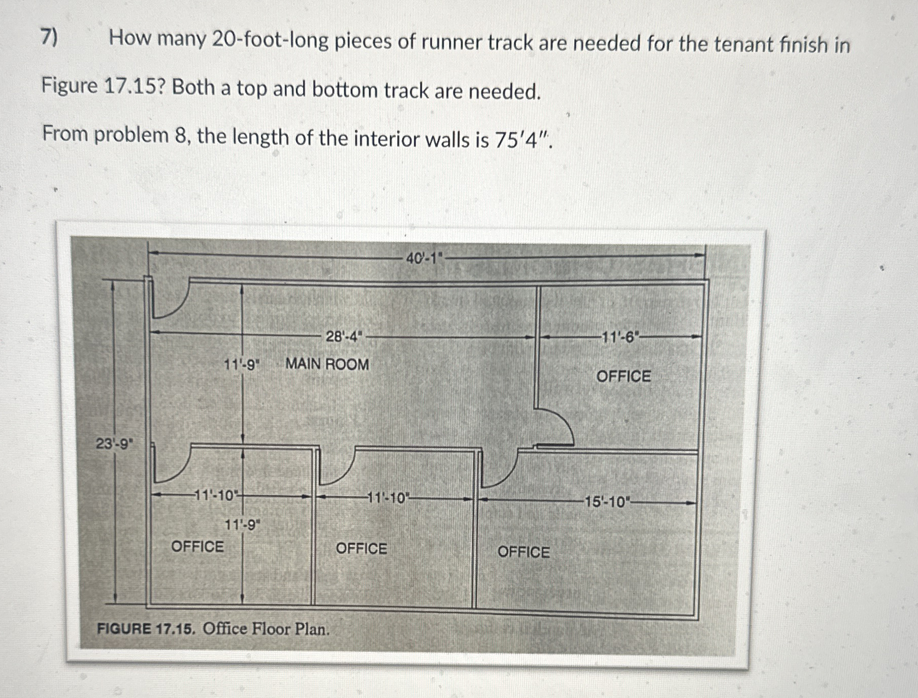 Solved How many 20-foot-long pieces of runner track are | Chegg.com