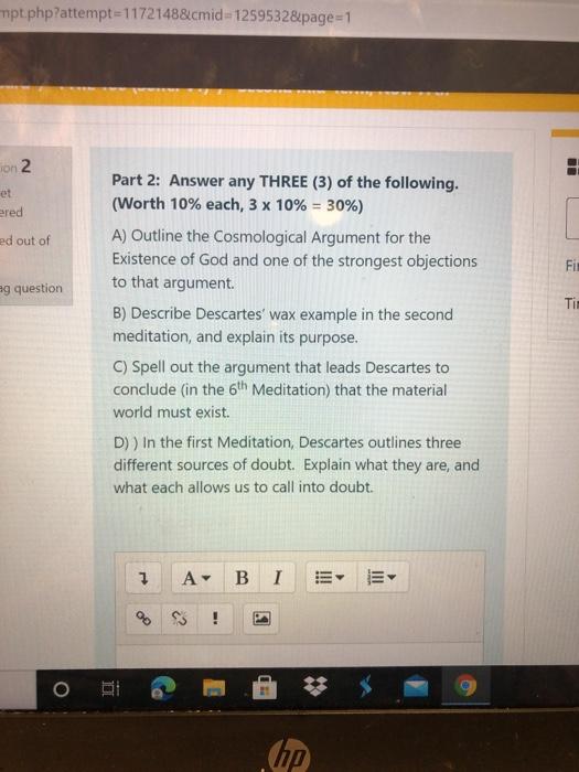 Solved mpt.php?attempt=11721488.cmid=1259532&page=1 ion 2 et | Chegg.com