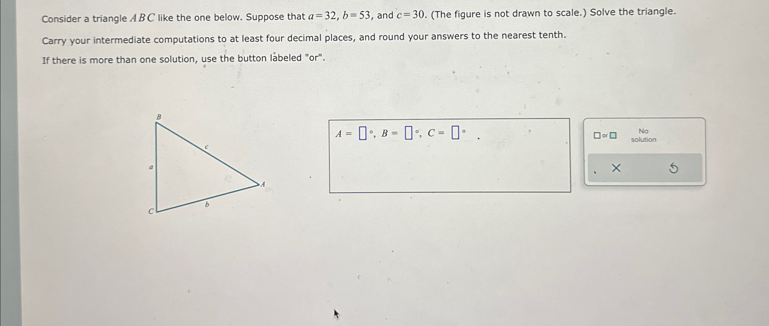 Solved Consider a triangle ABC like the one below. Suppose | Chegg.com