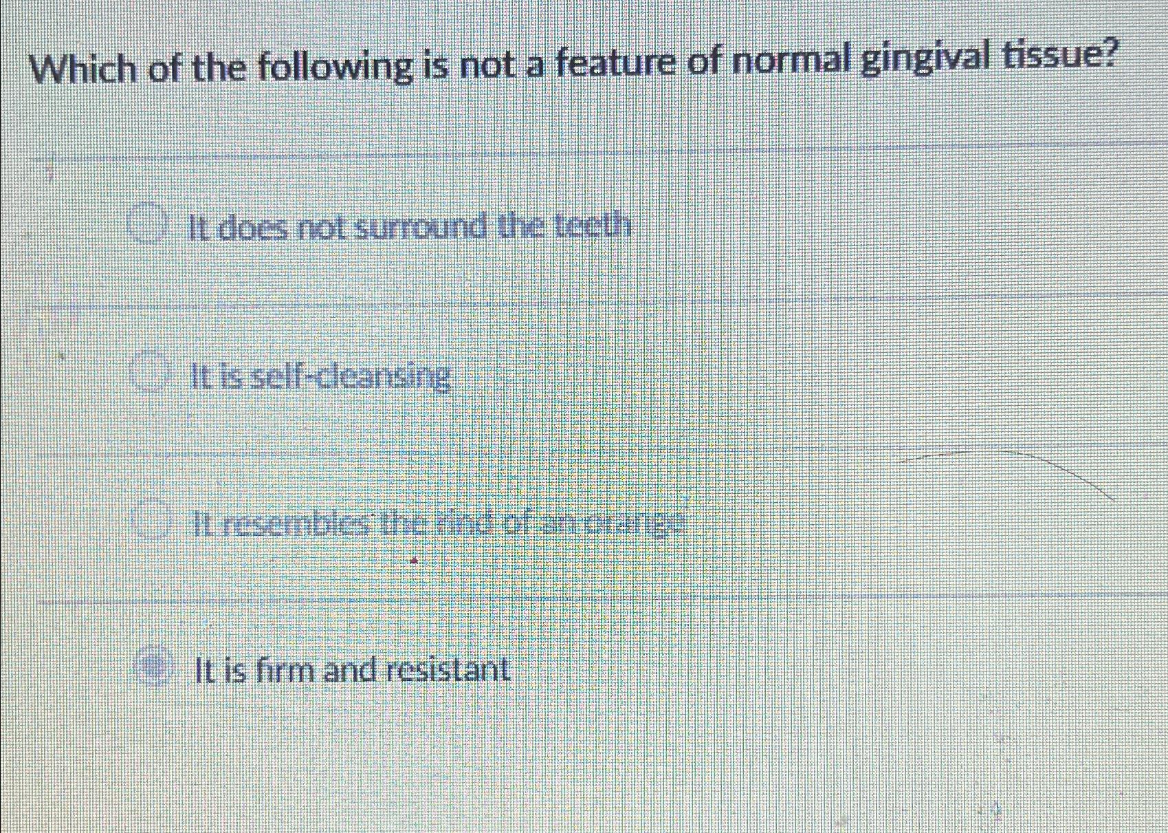 Solved Which of the following is not a feature of normal | Chegg.com