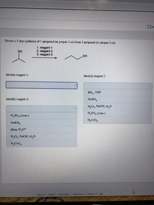 Solved R Devise a 3-step synthesis of 1-propanol (or | Chegg.com