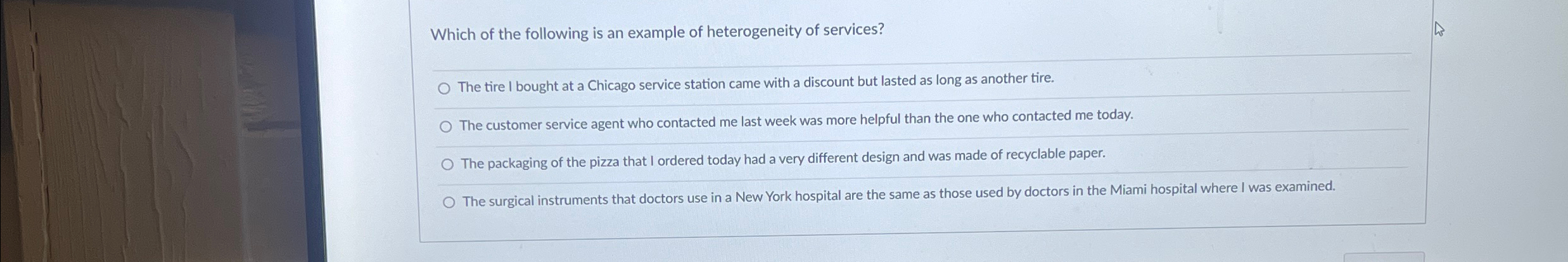 Solved Which of the following is an example of heterogeneity | Chegg.com