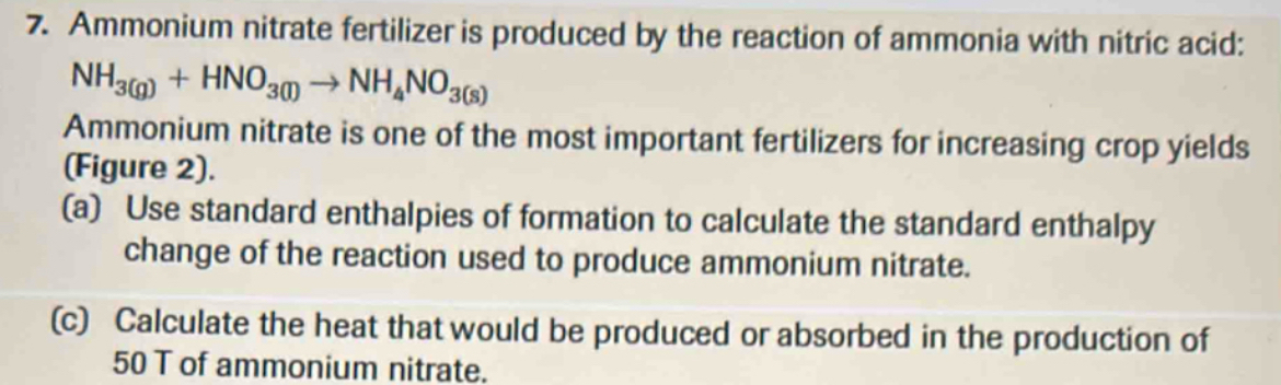Solved Ammonium nitrate fertilizer is produced by the | Chegg.com