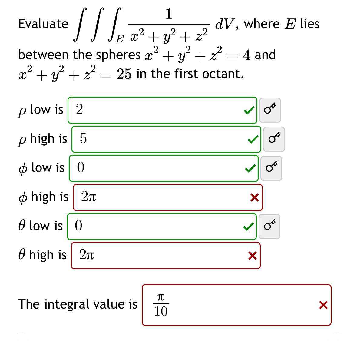 Solved Evaluate ∭E1x2+y2+z2dV, ﻿where E ﻿lies between the | Chegg.com