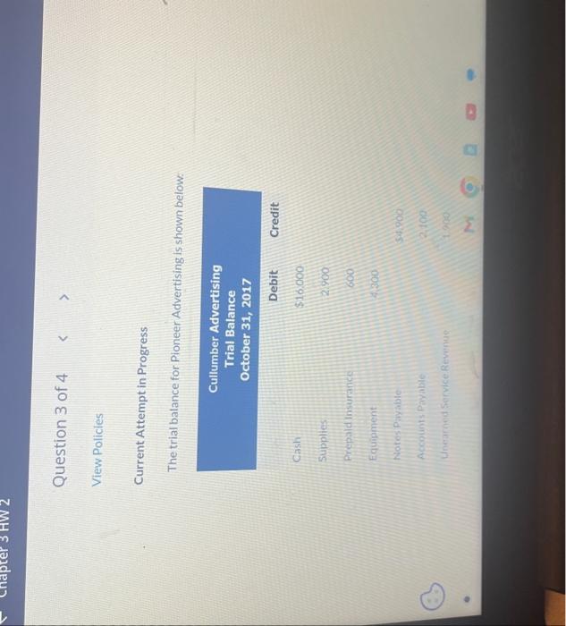 Solved Question 3 of 4 View Policies Current Attempt in | Chegg.com