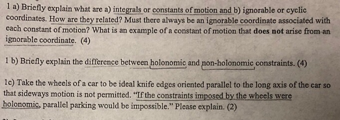Solved 1 a) Briefly explain what are a) integrals or | Chegg.com