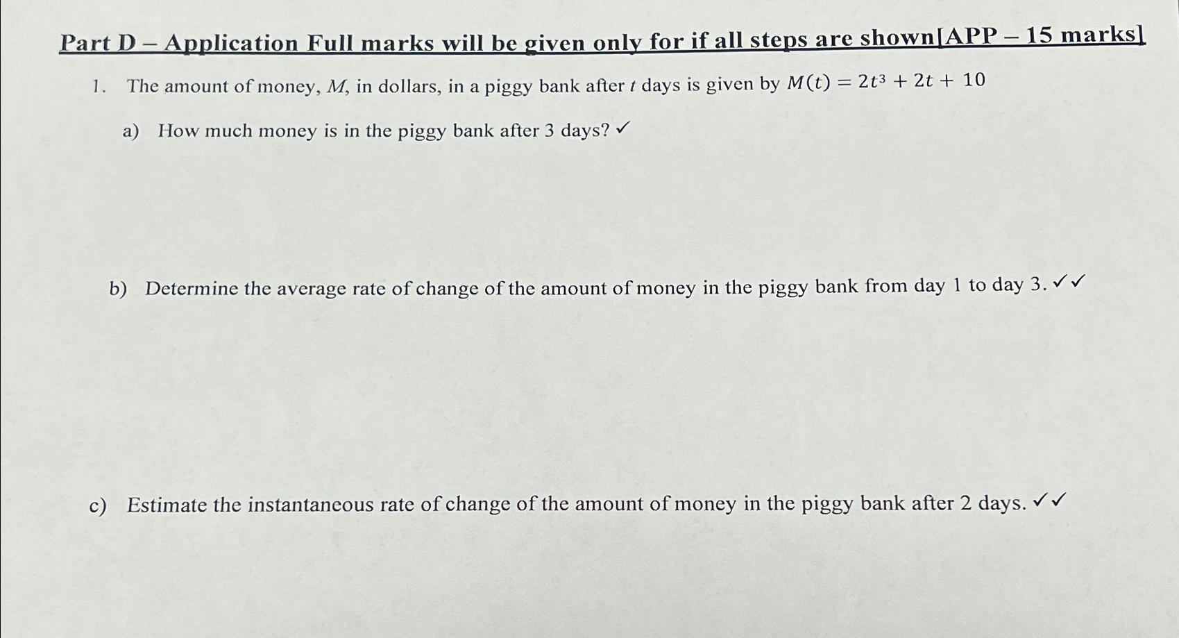 Solved Part D - ﻿Application Full marks will be given only | Chegg.com