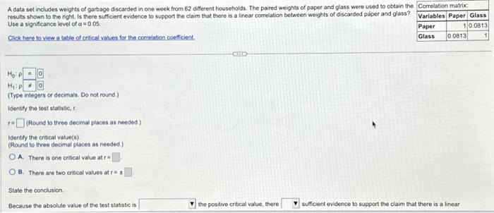 Solved A data set includes weights of garbage discarded in | Chegg.com