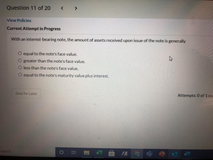 Solved Question 11 of 20 View Policies Current Attempt in | Chegg.com