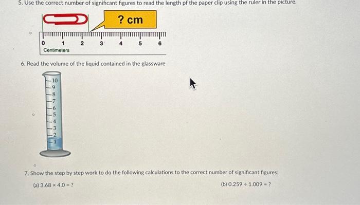Solved 6. Read the volume of the liquid contained in the | Chegg.com