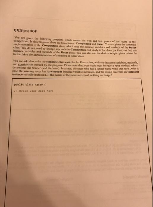 Solved Q3]25 pts] OOP You are given the following progrim, | Chegg.com