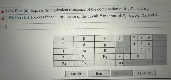 Solved (10\%) Problem 3: A circuit consisting of 5 resistors | Chegg.com