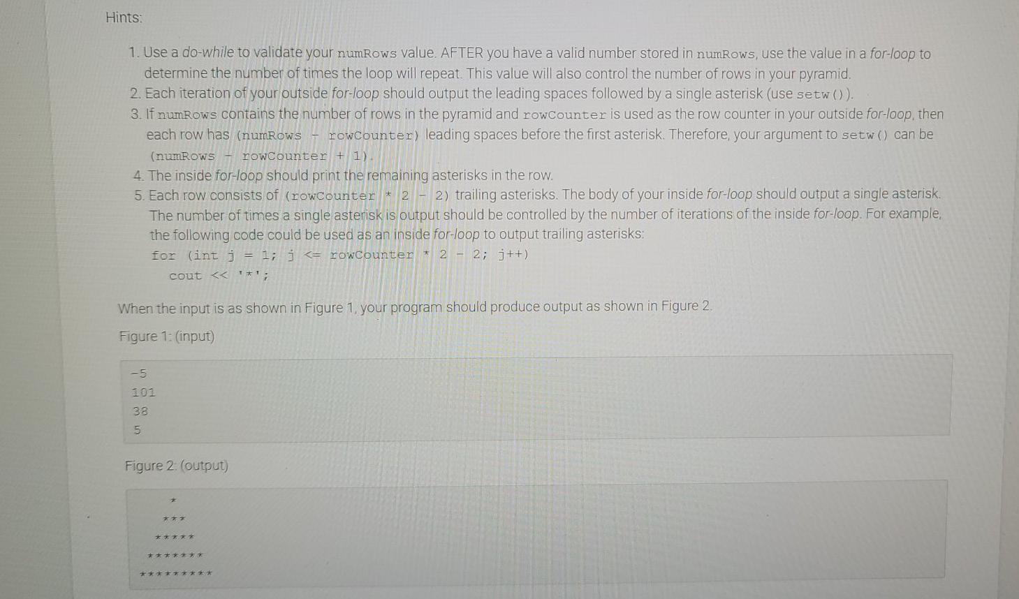 Solved 5.8 Lab 33: Pyramid Using Nested FOR Loops Build a | Chegg.com