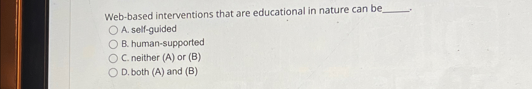 Solved Web-based interventions that are educational in | Chegg.com