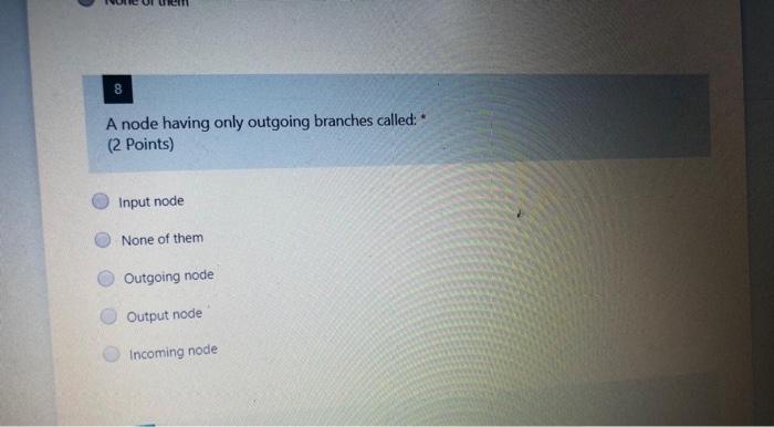 Solved 8 A Node Having Only Outgoing Branches Called 2