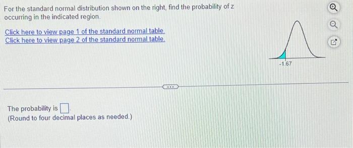 Solved For the standard normal distribution shown on the | Chegg.com