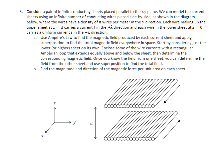 Consider a pair of infinite conducting sheets placed | Chegg.com