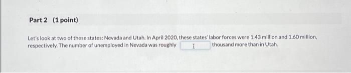 Part 2 (1 point) Let's look at two of these states: | Chegg.com