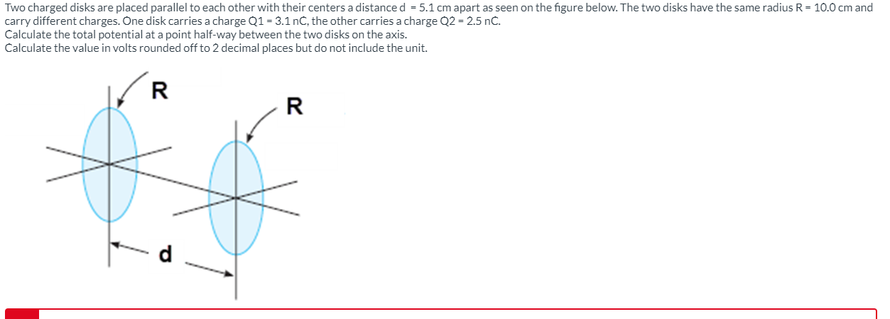 Solved Two charged disks are placed parallel to each other | Chegg.com