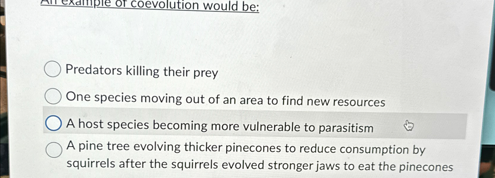 Solved Predators killing their preyOne species moving out of | Chegg.com