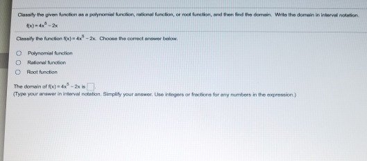 Solved Classify the given function as a polynomial function | Chegg.com