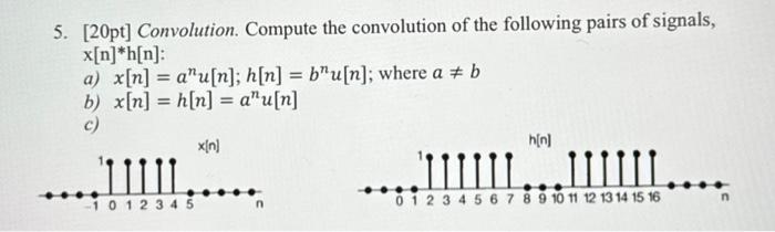 Solved 5. [20pt] Convolution. Compute the convolution of the | Chegg.com