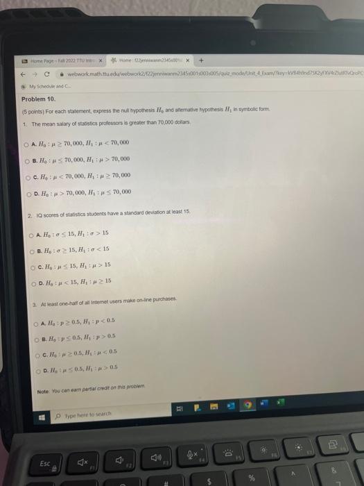 Solved (5. points) For each statement, express fhe nuft | Chegg.com