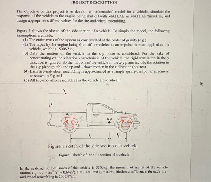 Solved 1) Draw the simplified physical model for the vehicle | Chegg.com