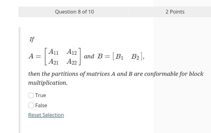 Solved If A=[A11A21A12A22] and B=[B1B2], then the partitions | Chegg.com
