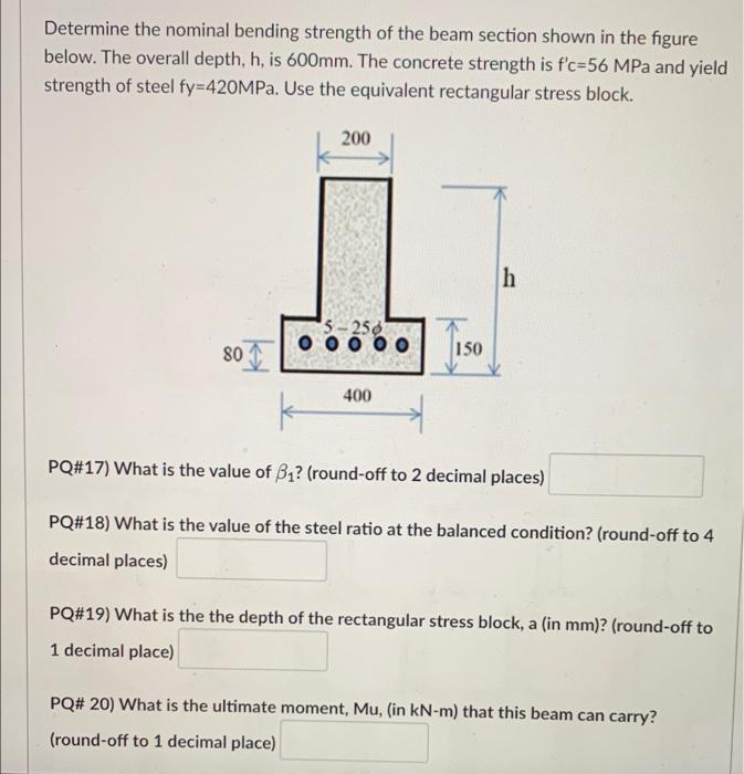 Solved Determine the nominal bending strength of the beam | Chegg.com