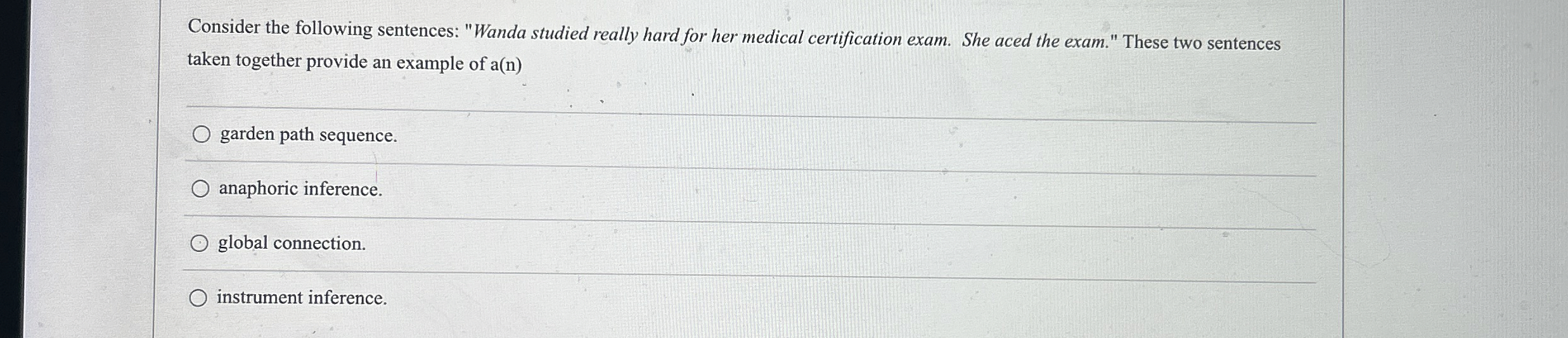 Solved Consider the following sentences: "Wanda studied | Chegg.com