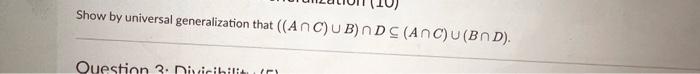Solved Show by universal generalization that | Chegg.com