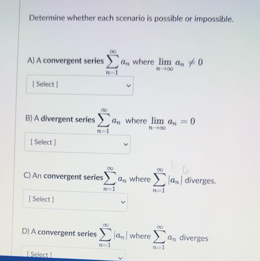 Solved Determine whether each scenario is possible or | Chegg.com