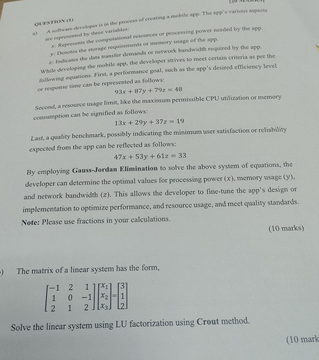 Solved a) ﻿A software developer is in the process of | Chegg.com