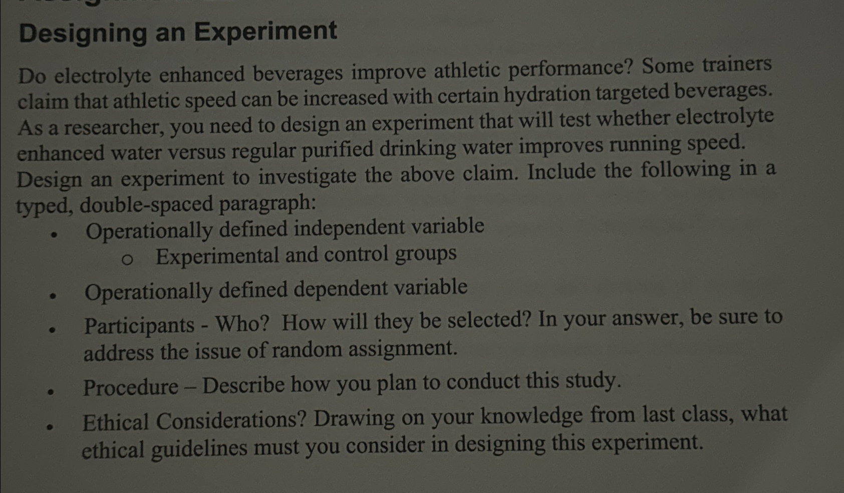 Solved Designing an ExperimentDo electrolyte enhanced | Chegg.com