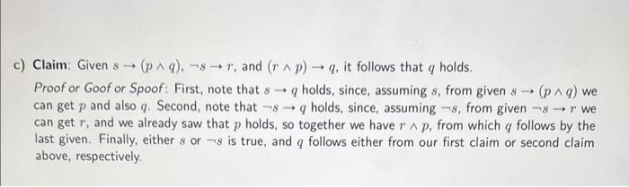 Solved For each of the claims below, (1) translate the | Chegg.com